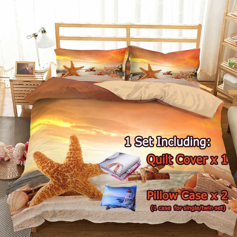 Yellow Maple Road 3D Quilt Duvet Doona Cover Set Single Double Queen ...