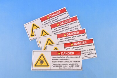 5 ANSI Danger Safety Labels: DANGER Laser Radiation Class 1 Laser ...