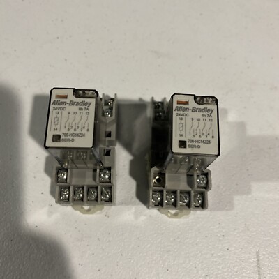 Allen Bradley 700-HC14Z24 SER. D Relay 700-HN128 SER. B Base Lot Of 2 ...