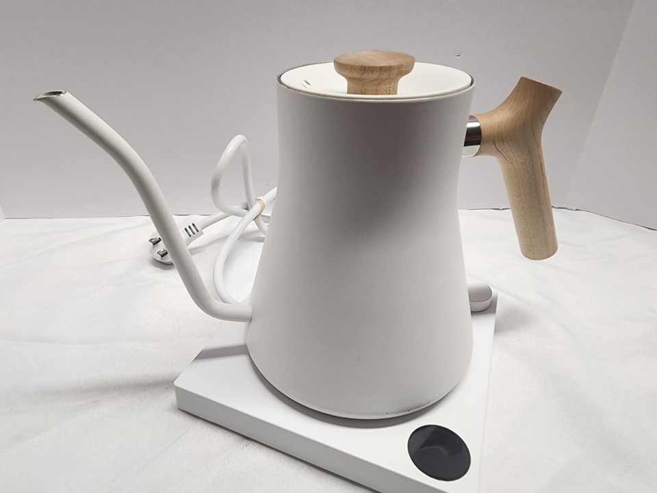 Fellow Electric Kettle Gooseneck White Brown Wood Handle Model EE01AA1A ...