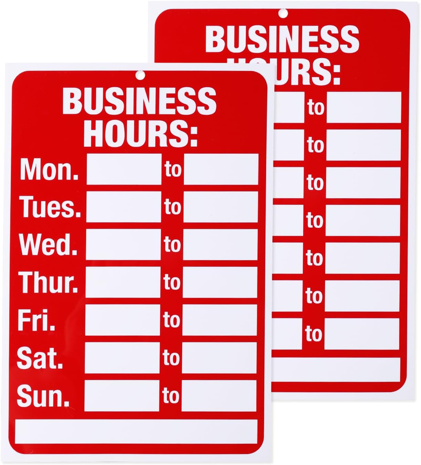 2Pcs Business Hours Sign for Glass Door, Adjustable Open Hours Signs ...