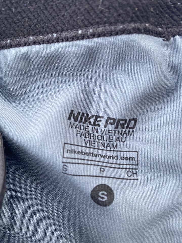 Nike Pro Dri Fit Leggings Womens Small S Grey Black Cropped Elastic ...