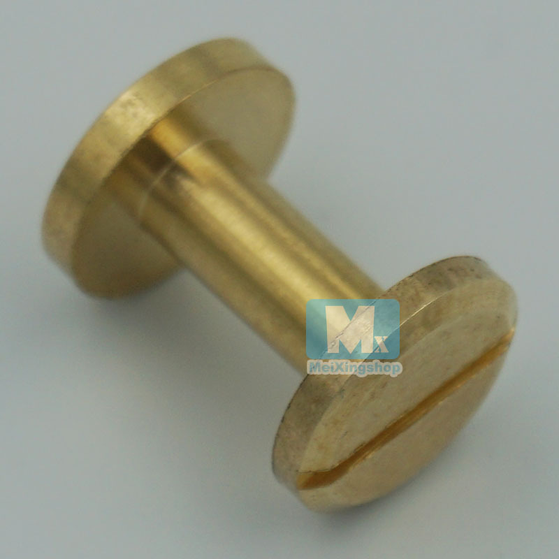 Solid Brass 10mm flat head Button Stud Screw nail Chicago Screw Leather ...