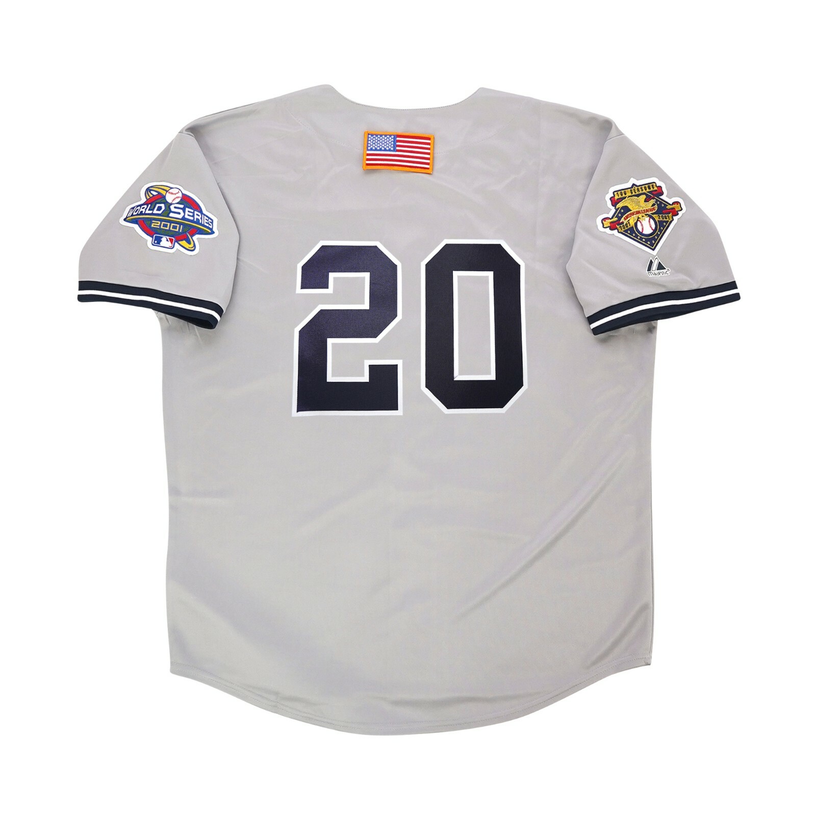 Jorge Posada 2001 New York Yankees Grey World Series Road Jersey Men's ...