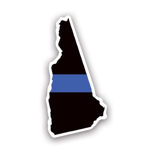 New Hampshire Shaped Thin Blue Line Sticker Decal - Weatherproof ...