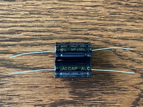 2 New Supertech 150 uf 100v BIPOLAR Axial Capacitors Guitar Tube Amp ...