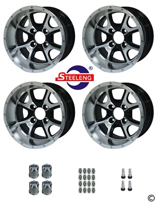 GOLF CART 12"x7" ALUMINUM 'PREDATOR' WHEELS / RIMS (SET OF 4) | (OFFSET ...