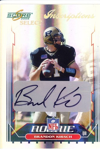 brandon kirsch rookie rc draft auto autograph purdue boilermakers ...