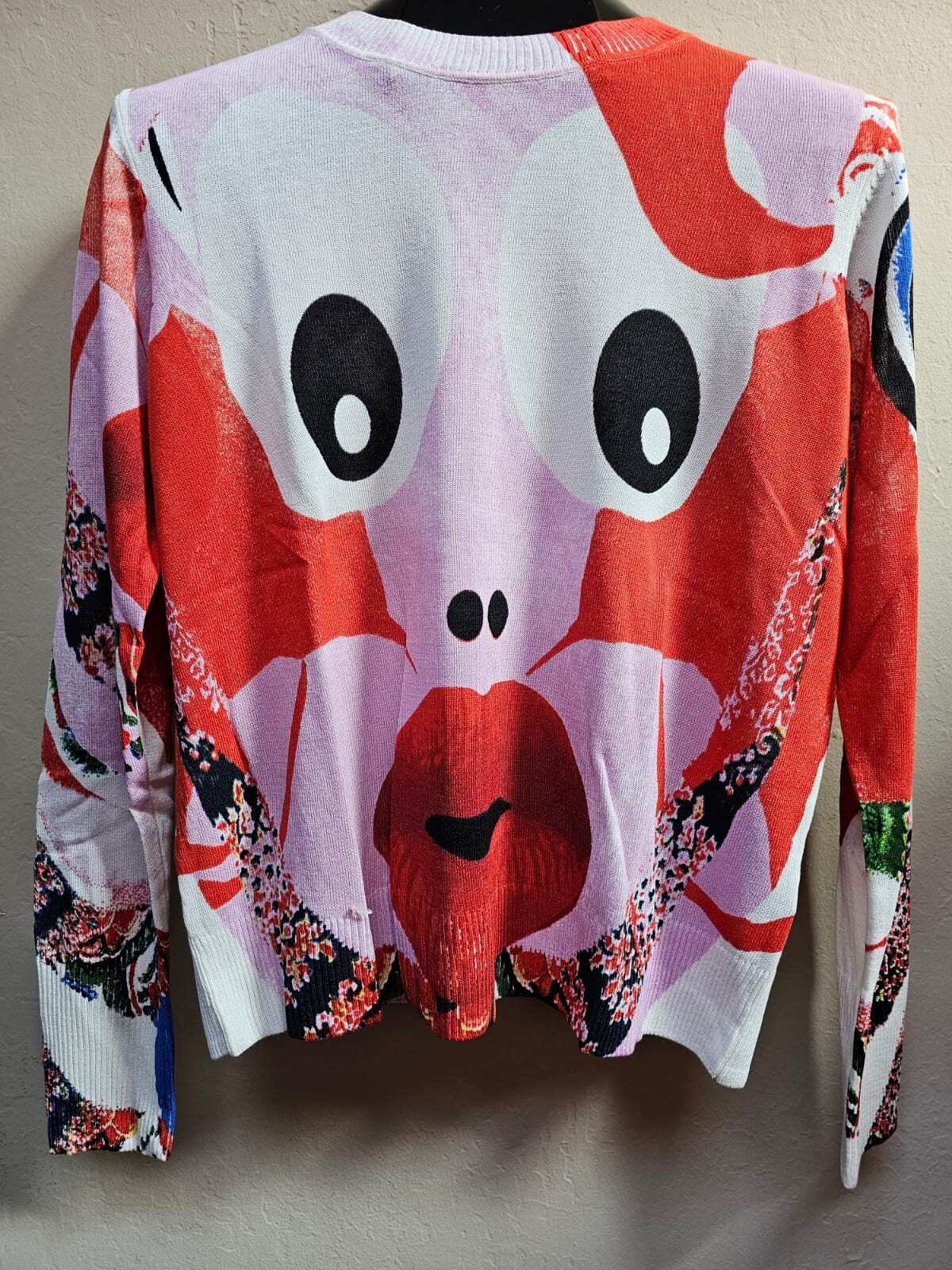 Desigual M. Christian Lacroix Face Pullover Sweater Women's Large Red ...