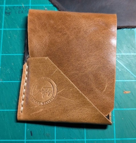 Cortez Leather Card Case Open Wallet LT Sea EDC Unfolded Bills Front ...