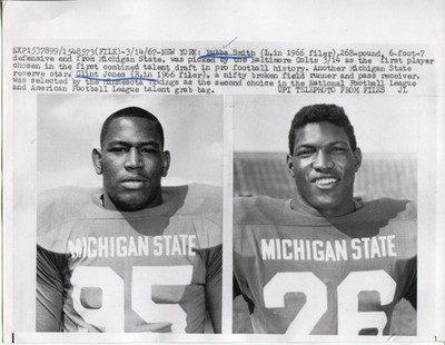 1967 Press Photo Michigan State Bubba Smith and Clint Jones Drafted NFL ...