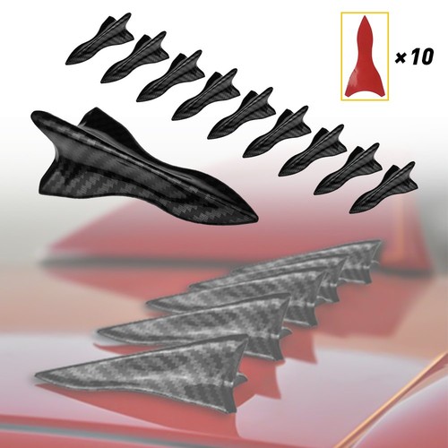 10xCarbon Fiber Shark Fin Roof Spoiler Bumper Diffuser Vortex Generator ...
