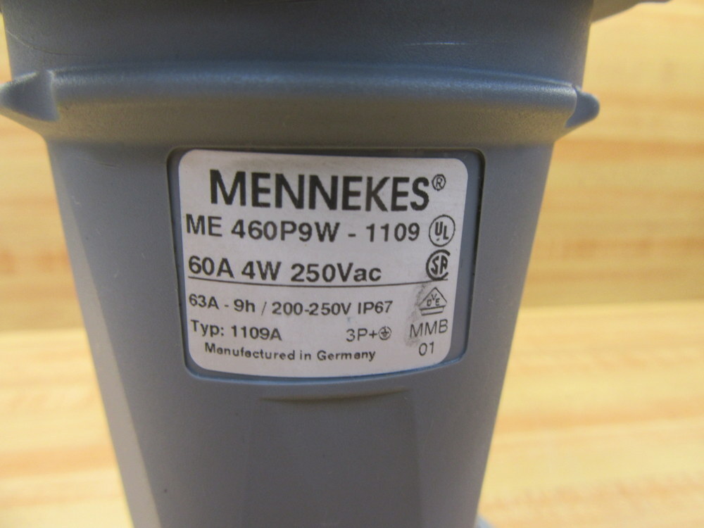MENNEKES Me 460p9w-1109 4 Wire 250v 60a Watertight Plug for sale online ...