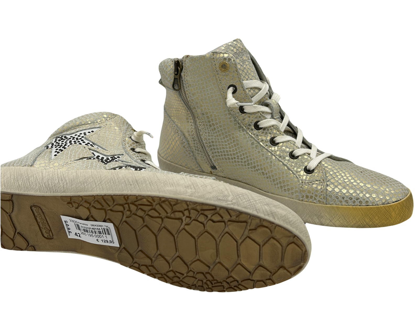 Pantofola d´Oro exklusive Hi Top Leder Sneaker Gr. 32 (UK 8) Glitzer ...