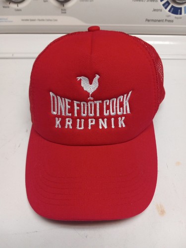 ONE FOOT COCK KRUPNIK TRUCKER HAT RED UNWORN | eBay