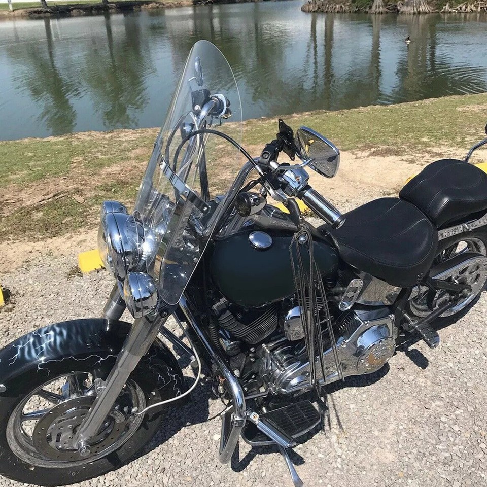 2000-2017 Harley Softail Deluxe Fat Boy FLS 26" Acrylic Windscreen ...