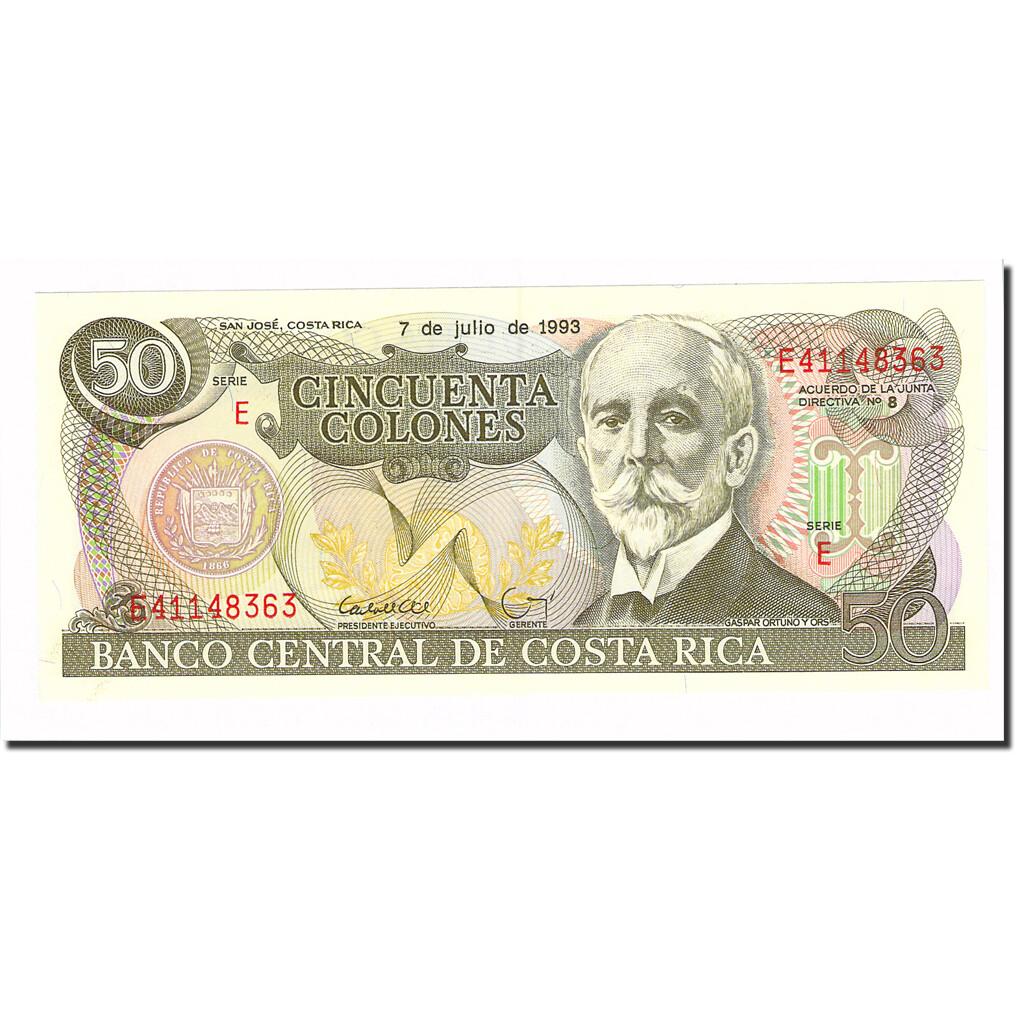 [#631187] Geldschein, Costa Rica, 50 Colones, 1993, 1993-07-07, KM:257a ...