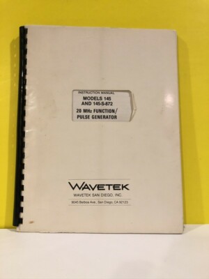 Wavetek Models 145 / 145-S-872 20MHz Function/Pulse Generator ...