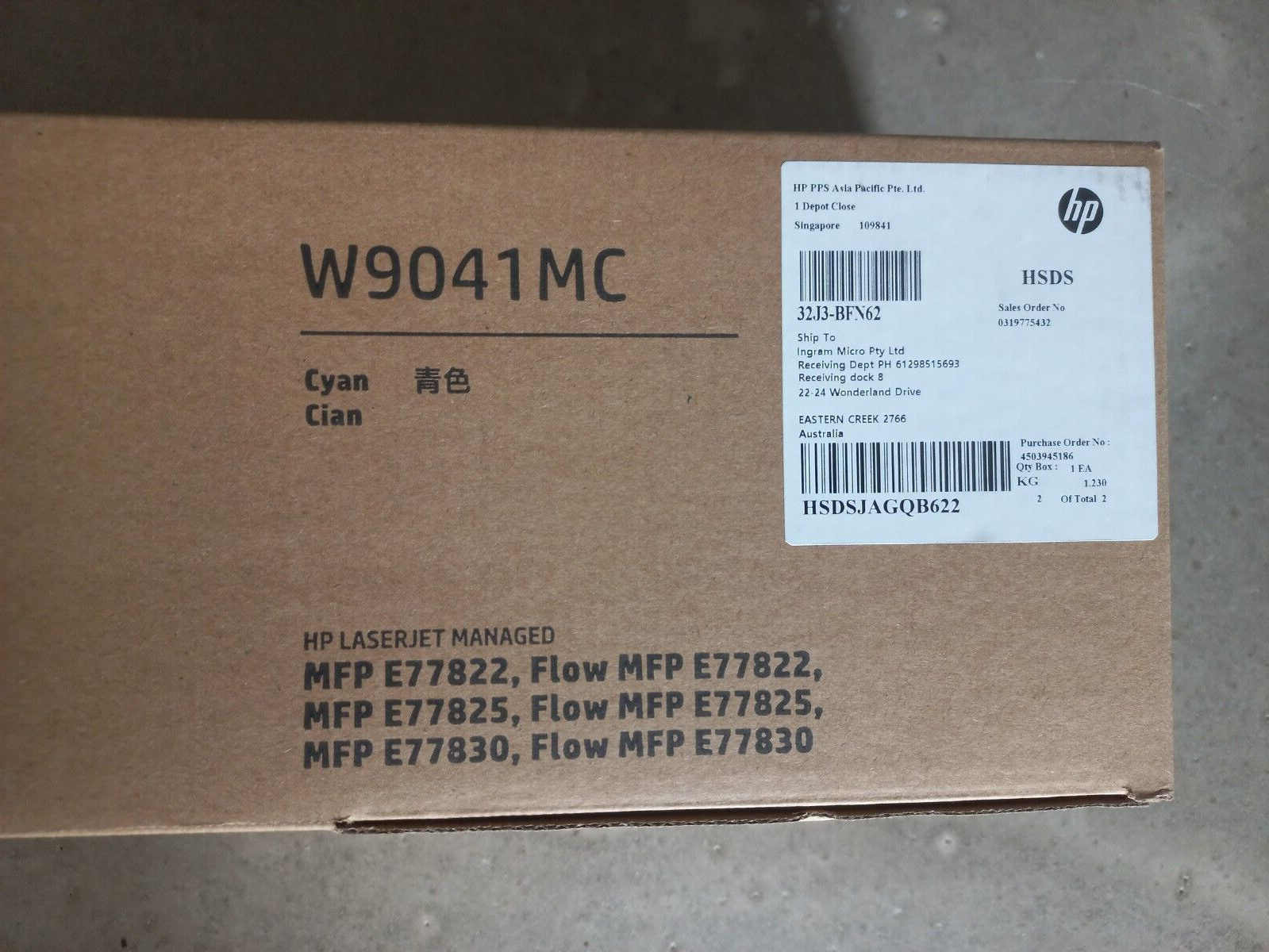 HP Managed Toner Cartridge W9191MC W9041MC CYAN MFP E77822 E77825 ...