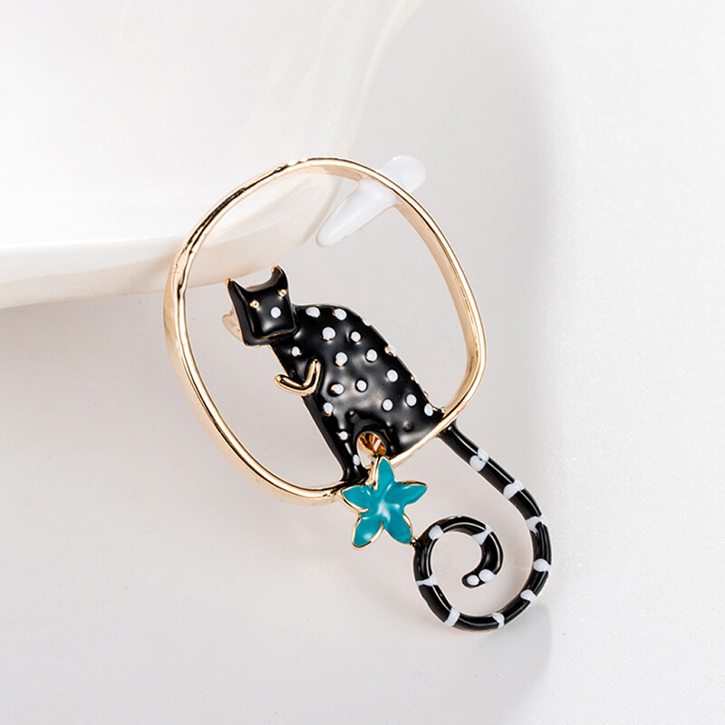 Elegant Enamel Alloy Animal Cute Cat Brooch Pin Charm Women Jewelry ...