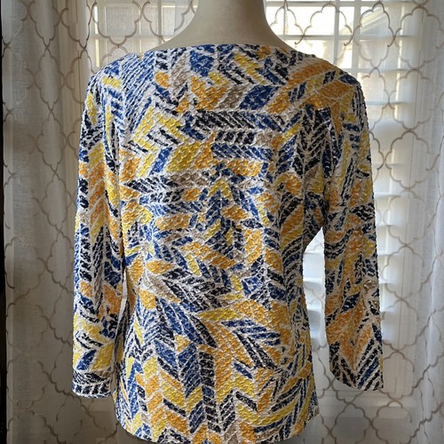 Petite M Ruby Red Women's Top Colorful Blue Orange Yellow White 3/4 ...