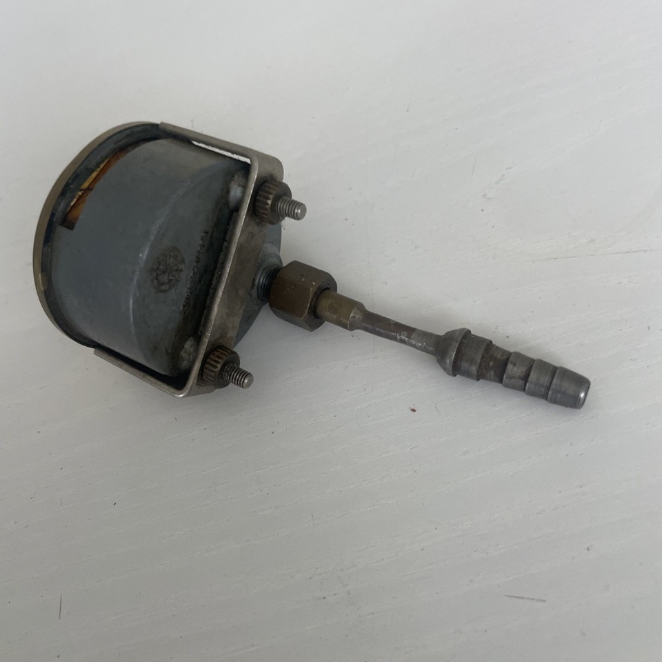 Smiths full face oil pressure gauge , Black inlay with brass surround ...