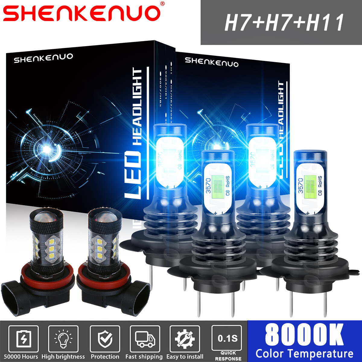 For Hyundai Genesis Coupe 2013-2016 6X LED Headlight Bulbs Kit Hi&Lo + Fog Light | eBay