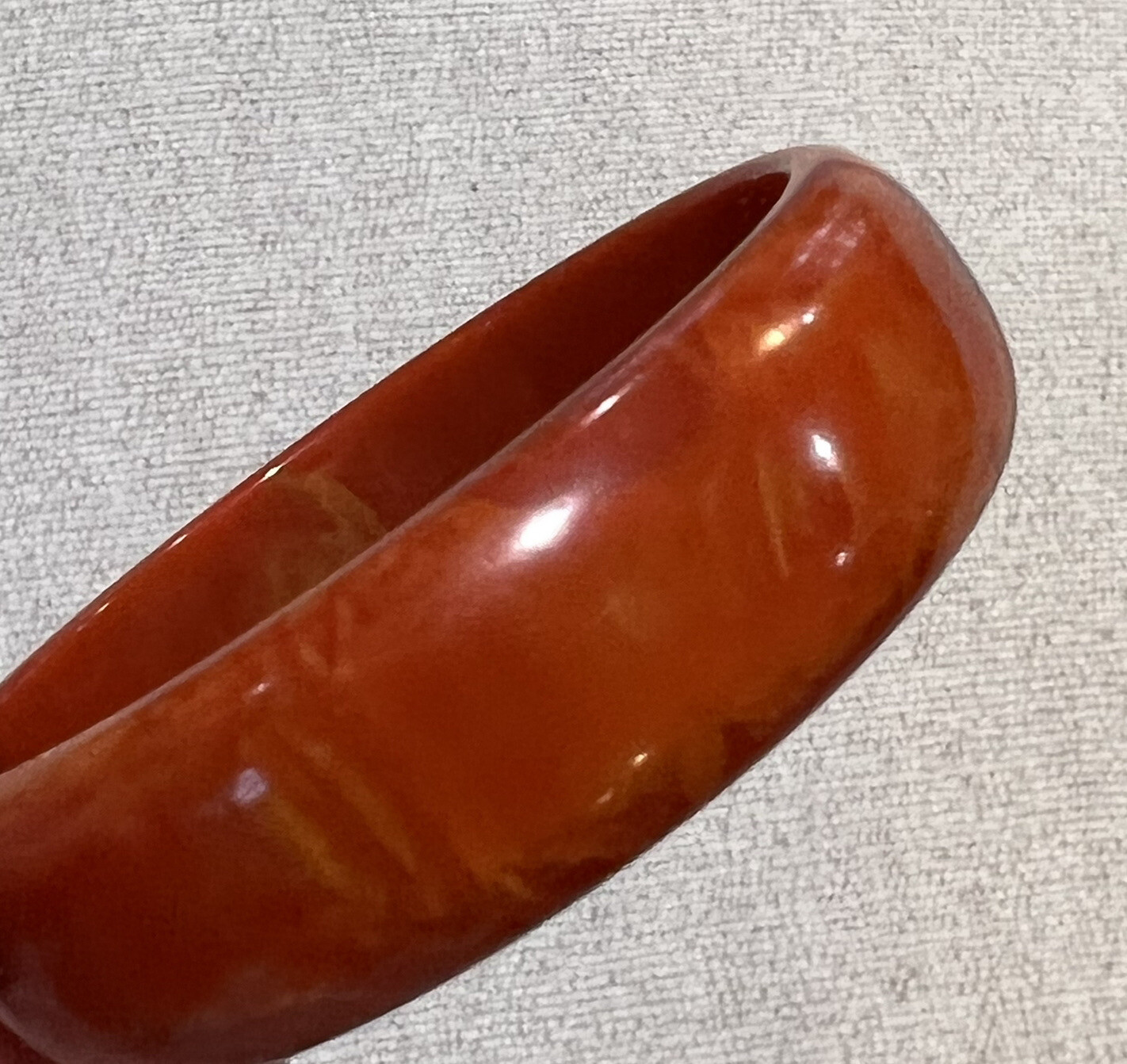 Vintage Red-orange bakelite bracelet / bangle red ora… - Gem