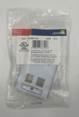 Leviton 43080-1L4 Stainless Steel Wallplate Network Audio Media ...