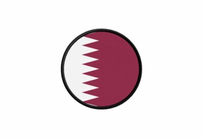 Patch badge print iron on glue flag roundel circle qatar | eBay Australia