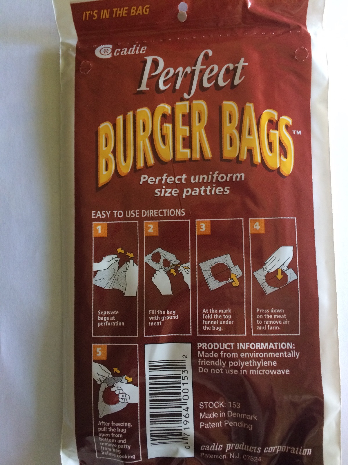 PERFECT BURGER BAGS by CADIE 12 PACK (240 BAGS) | eBay