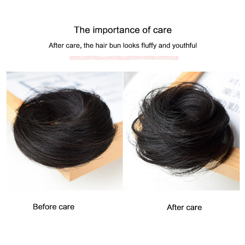 Men Alpha 100% Remy Human Hair Buns Half Circle Hair ball Fluffy Buns ...