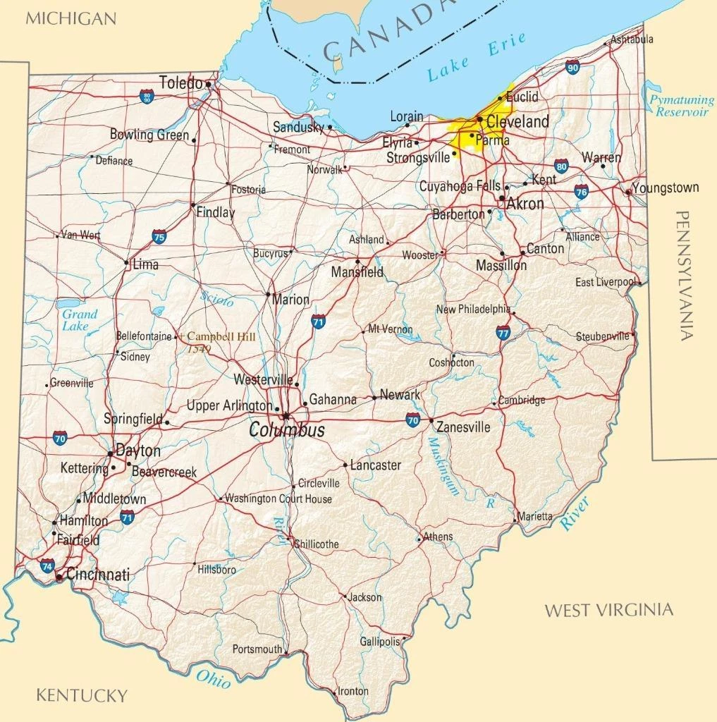 Map Of All Ohio Cities