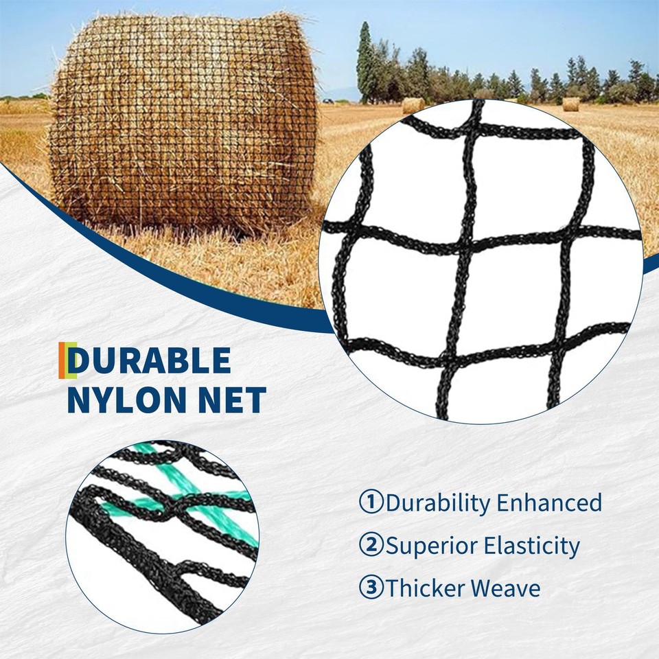 5x5ft Round Bale Hay Net for Horses&Livestock,Slow Feed Knotless Hay ...