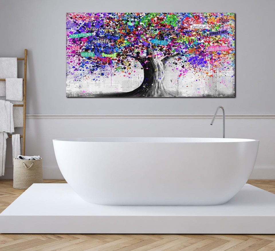 Large Tree of Life Wall-Art - Graffiti Poster Living Room Art Wall ...