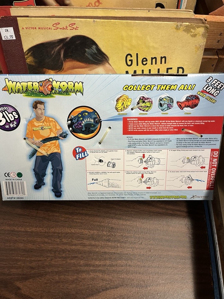 VTG 2003 X-Concepts 3Ft WATER WORM 25 Ft Reach Toy Water Gun Squirt ...