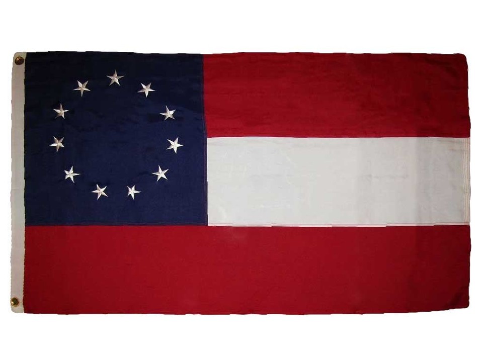 3x5 Embroidered 11 Stars and Bars 1st First National 210D Sewn Nylon ...