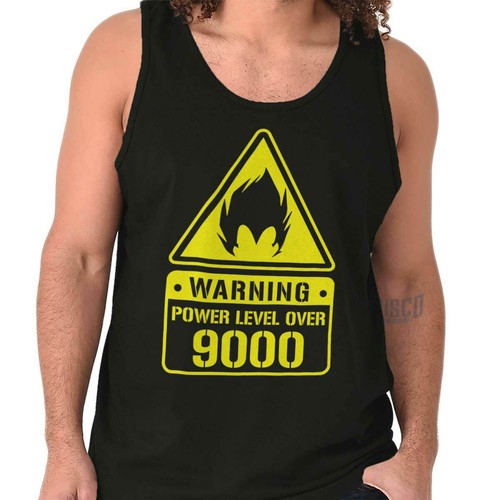 Warning Power Level Over 9000 Anime Manga Tank Top T Shirts Tees Men ...