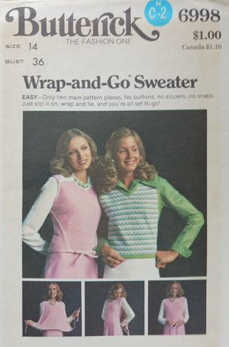 FF Sz 14 Butterick Pattern 6998 Misses Sweater | eBay