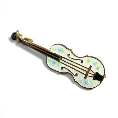 Vintage Enamel Violin Pin | eBay