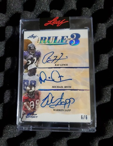 Warren Sapp autograph Ray Lewis Rule of 3 Michael Irvin auto #/6 Rare ...