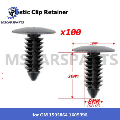 100pcs Nylon Retainer Clips Christmas Tree Fasteners for GM 1595864 ...