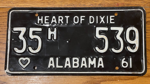 1961 Alabama License Plate Car Tag Greene County | eBay