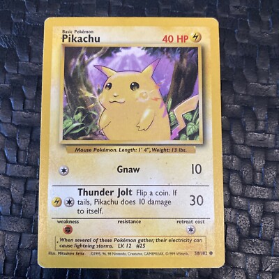 Pokemon TCG Pikachu Base Set 58/102 Regular | eBay