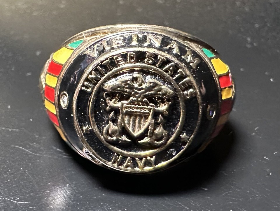 U.S. VIETNAM WAR VETERAN Ring, 2 Diamonds, Engraved DGH , Original | eBay