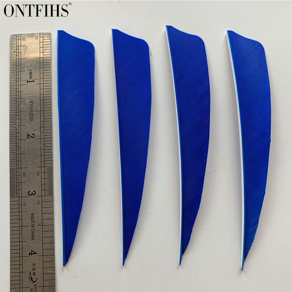 50PCS 4 Inch Dark Blue Shield Vanes Fletches Fletching Feathers RW LW ...