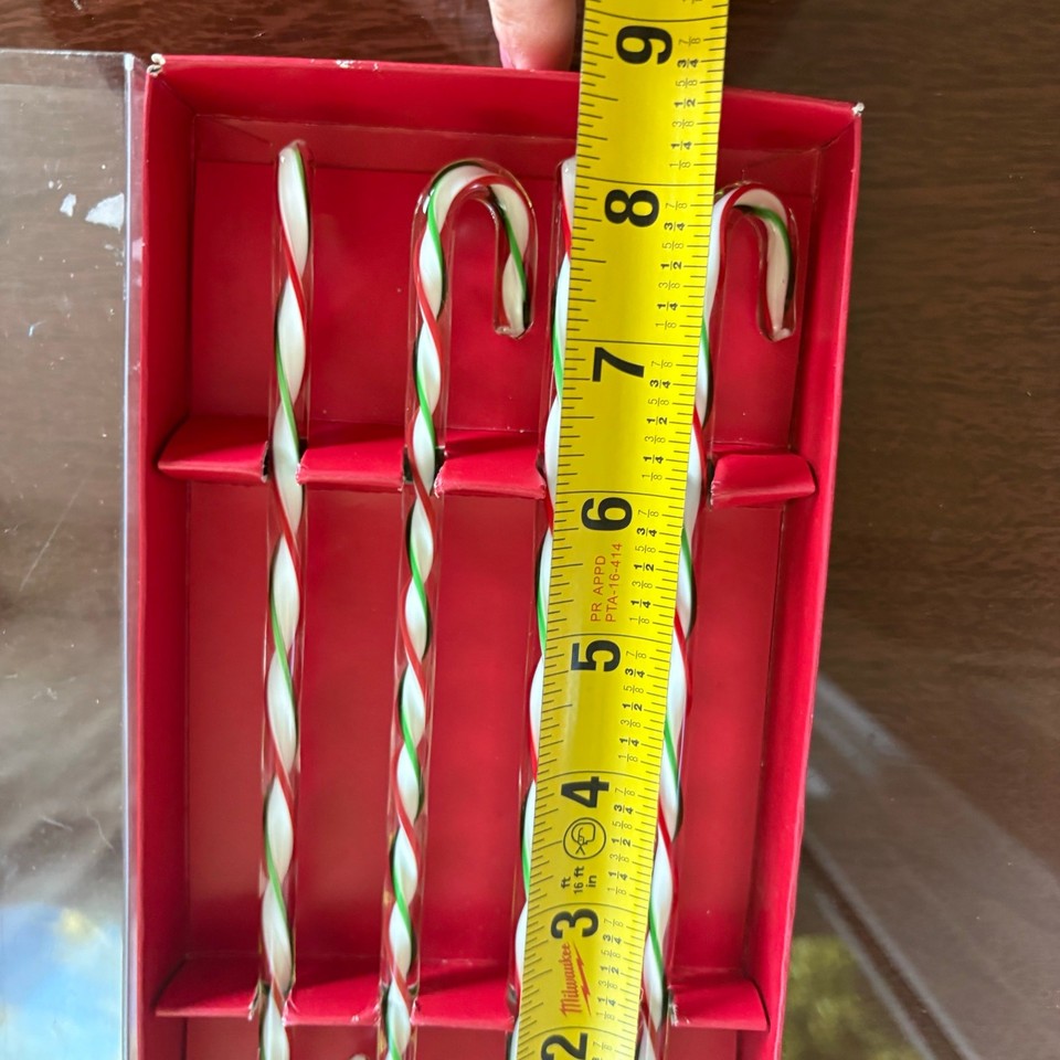 Vintage Pier 1 Glass Candy Cane Swizzle Sticks Set of 4 Christmas ...