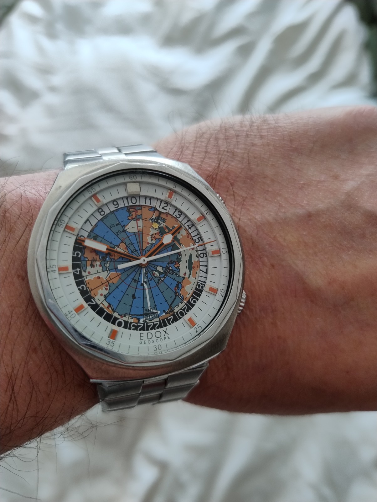 Edox Geoscope Worldtimer 42mm GMT Signed Pushers, Buc… - Gem