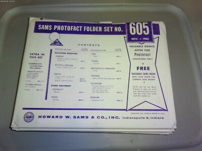 SAMS PHOTOFACT FOLDER SET NO.605 | eBay
