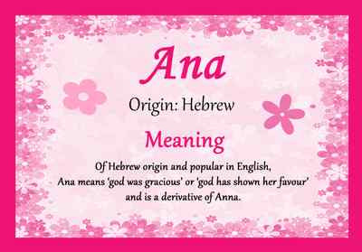 Ana Personalised Name Meaning Certificate | eBay UK